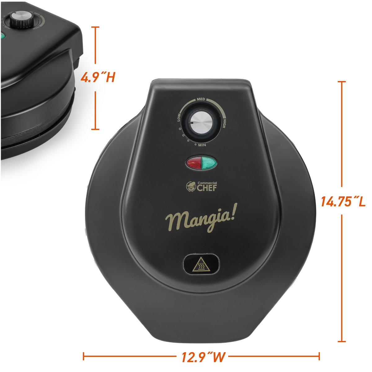 Commercial Chef Pizza Maker with Variable Temperature, 12-inch, Black & Reviews | Wayfair